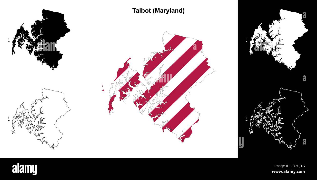 Talbot County (Maryland) outline map set Stock Vector Image & Art - Alamy