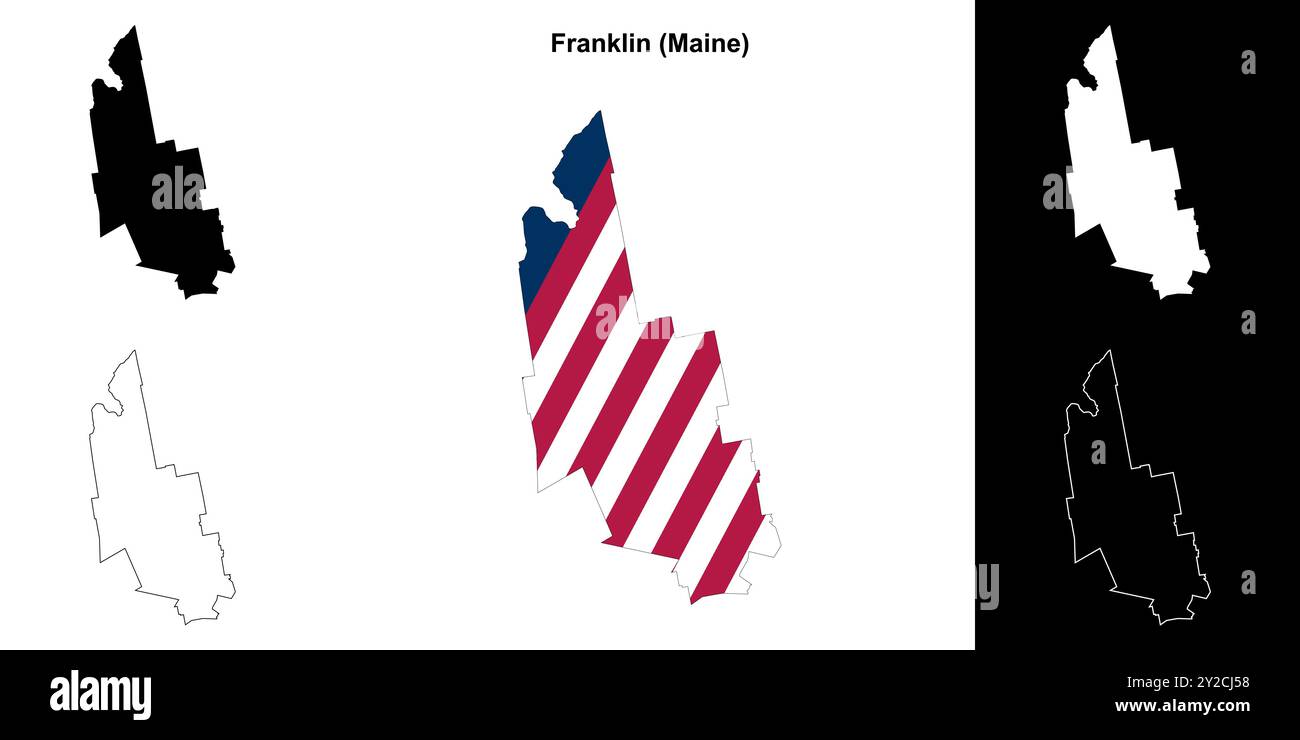 Maine county map hi-res stock photography and images - Alamy