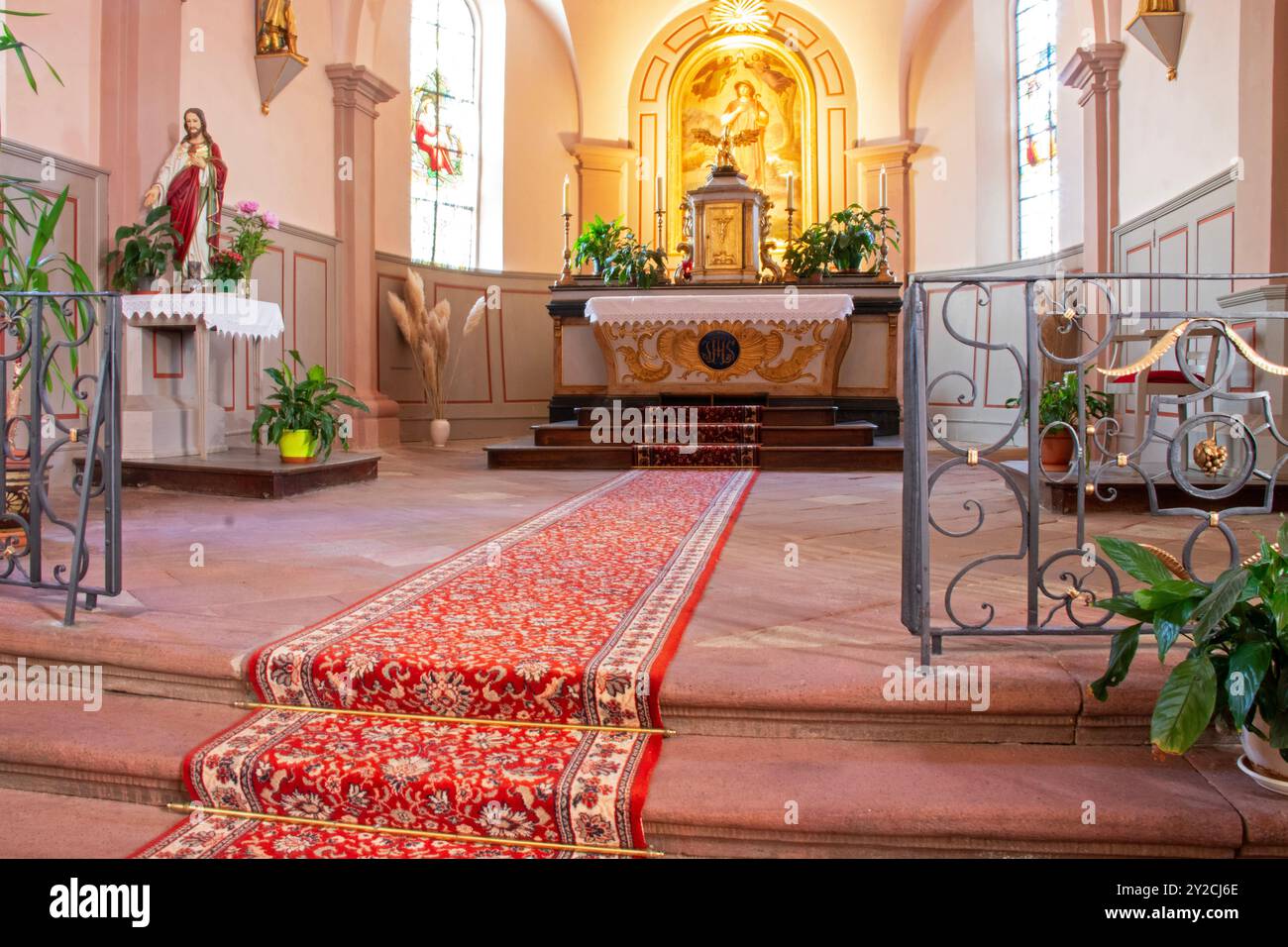 Altar from the Saint-Wendelin church in Albé, built in 1752 Stock Photo ...