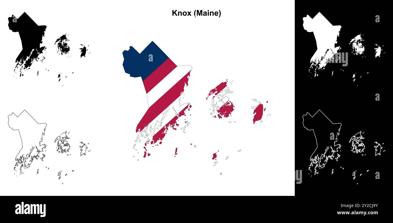 Knox County (Maine) outline map set Stock Vector Image & Art - Alamy