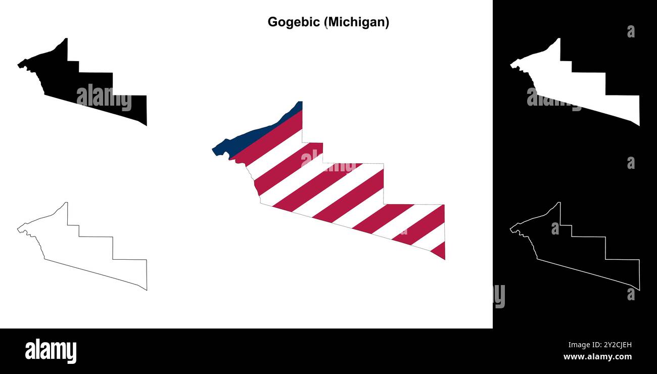 Gogebic County (Michigan) outline map set Stock Vector Image & Art - Alamy