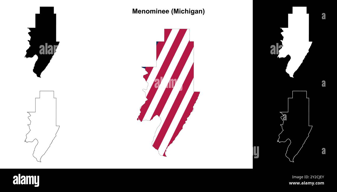 Menominee michigan map vector vectors hi-res stock photography and ...
