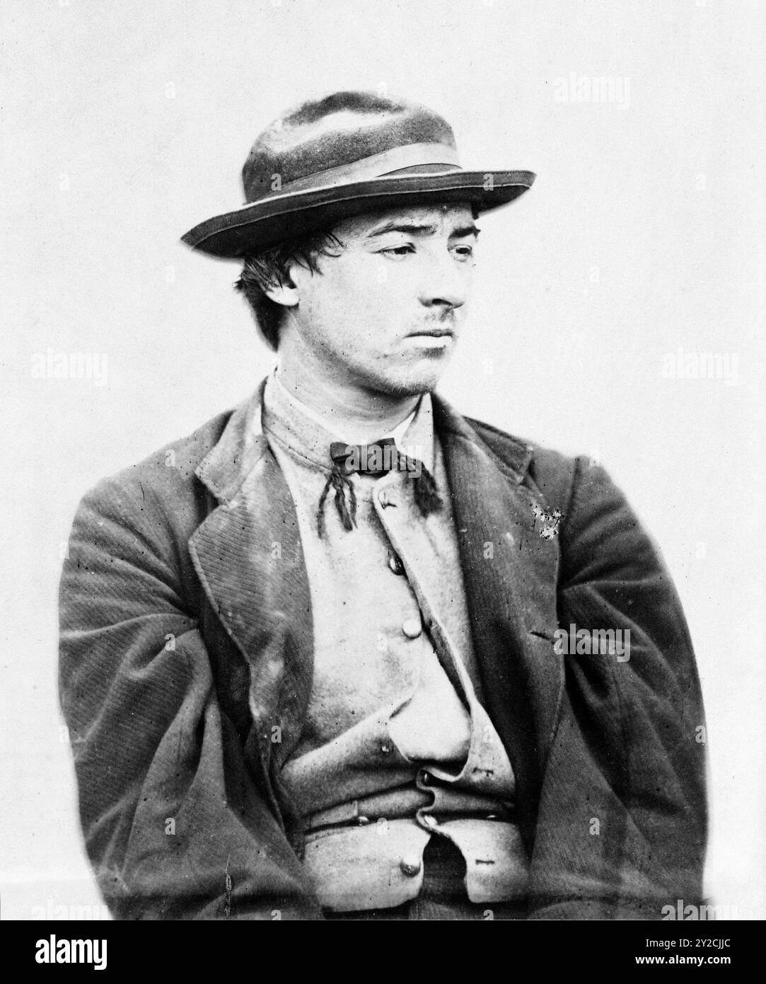 David Edgar Herold at the Washington Navy Yard after his arrest, 1865 ...