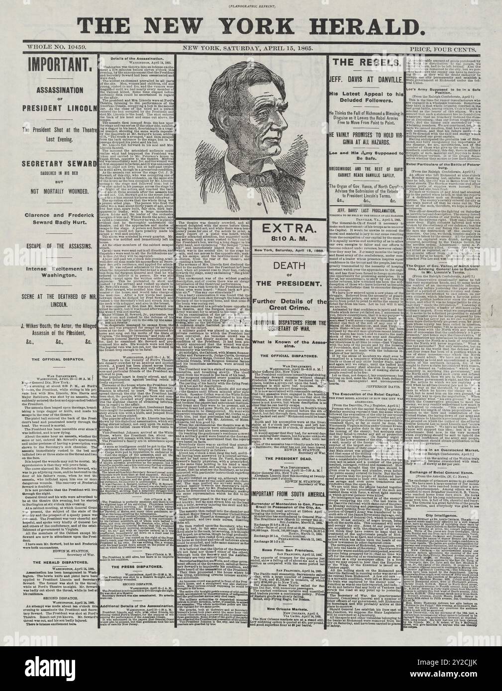 The New York Herald front page the day after the assassination of ...
