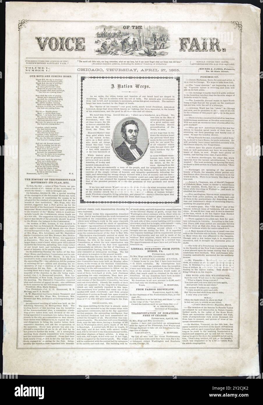 News about lincolns death hi-res stock photography and images - Alamy