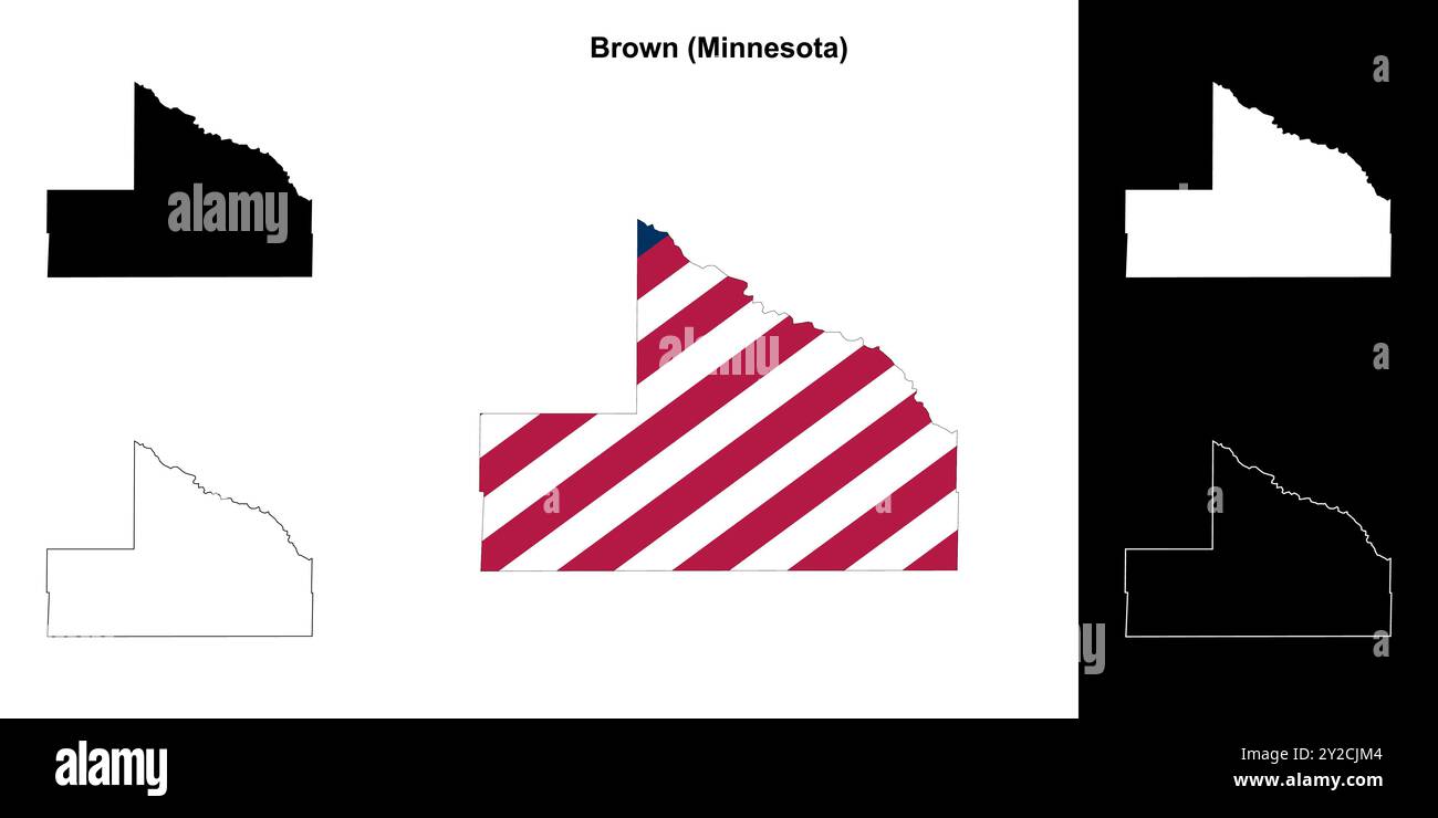 Brown County (Minnesota) outline map set Stock Vector Image & Art - Alamy