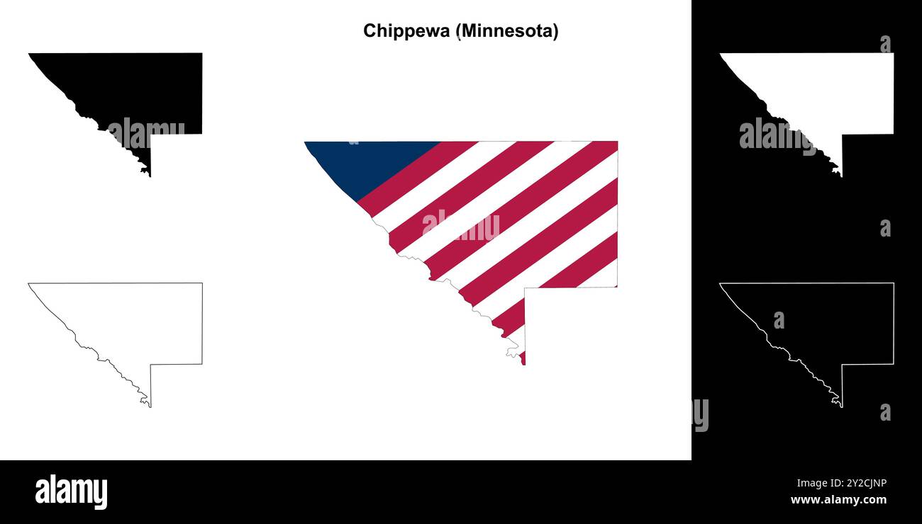 Chippewa County (Minnesota) outline map set Stock Vector Image & Art ...
