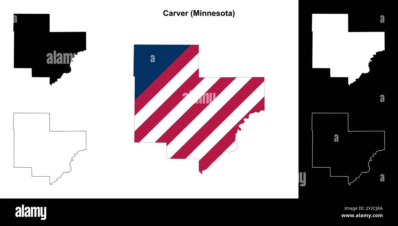 Carver County (Minnesota) outline map set Stock Vector Image & Art - Alamy