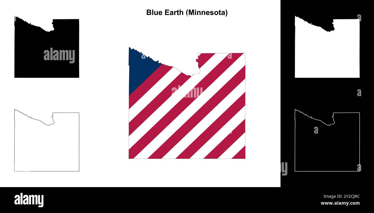 Blue Earth County (Minnesota) outline map set Stock Vector Image & Art ...