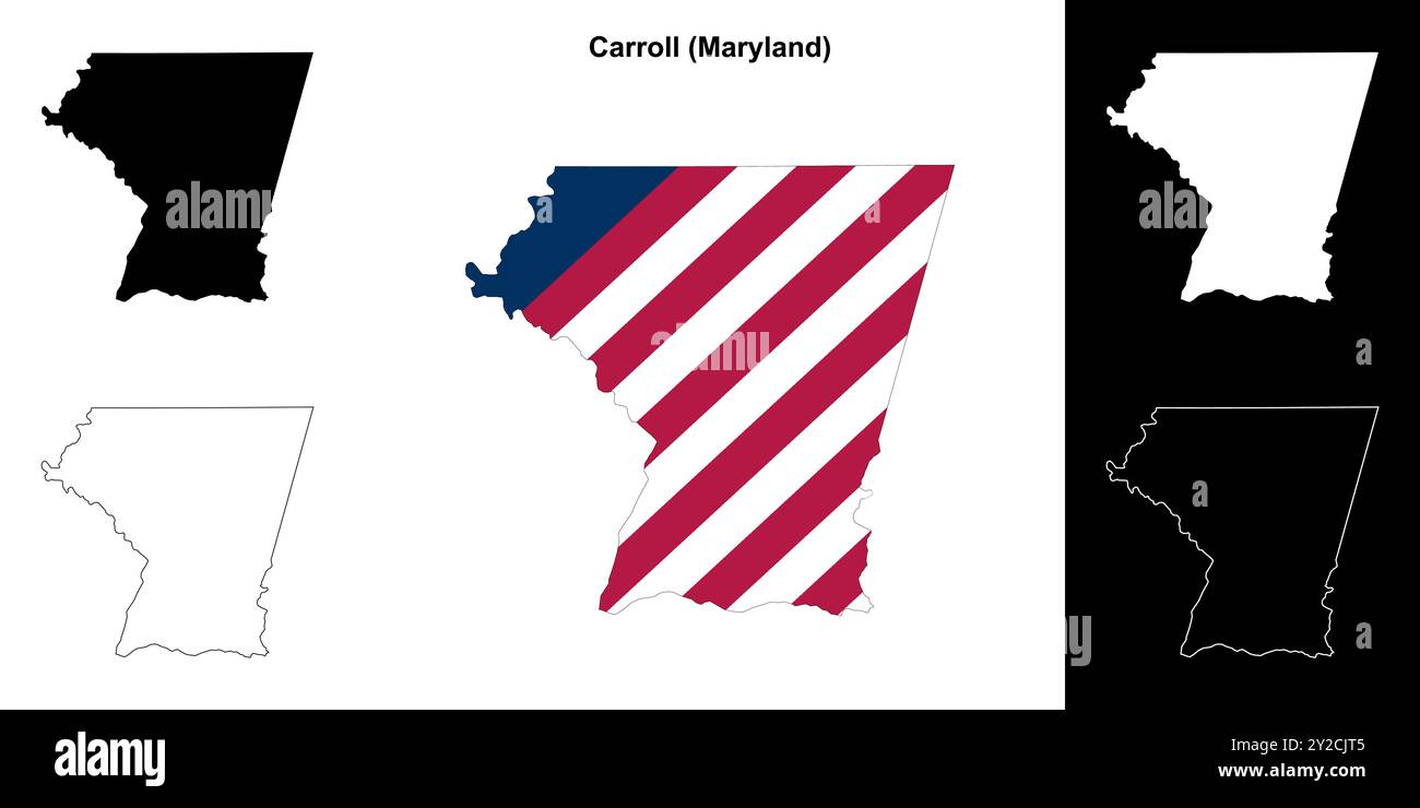 Carroll County (Maryland) outline map set Stock Vector Image & Art - Alamy