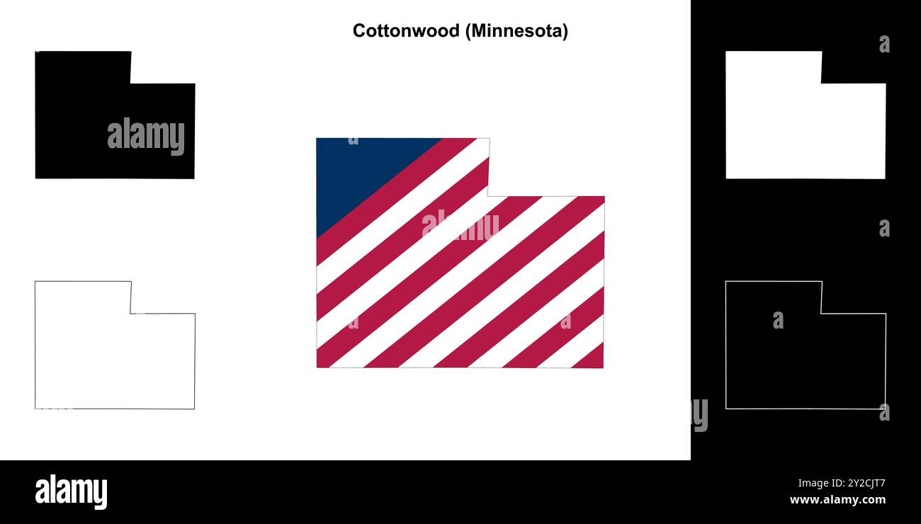 Cottonwood County (Minnesota) outline map set Stock Vector Image & Art ...