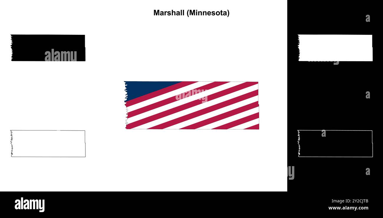 Marshall County (Minnesota) outline map set Stock Vector Image & Art ...