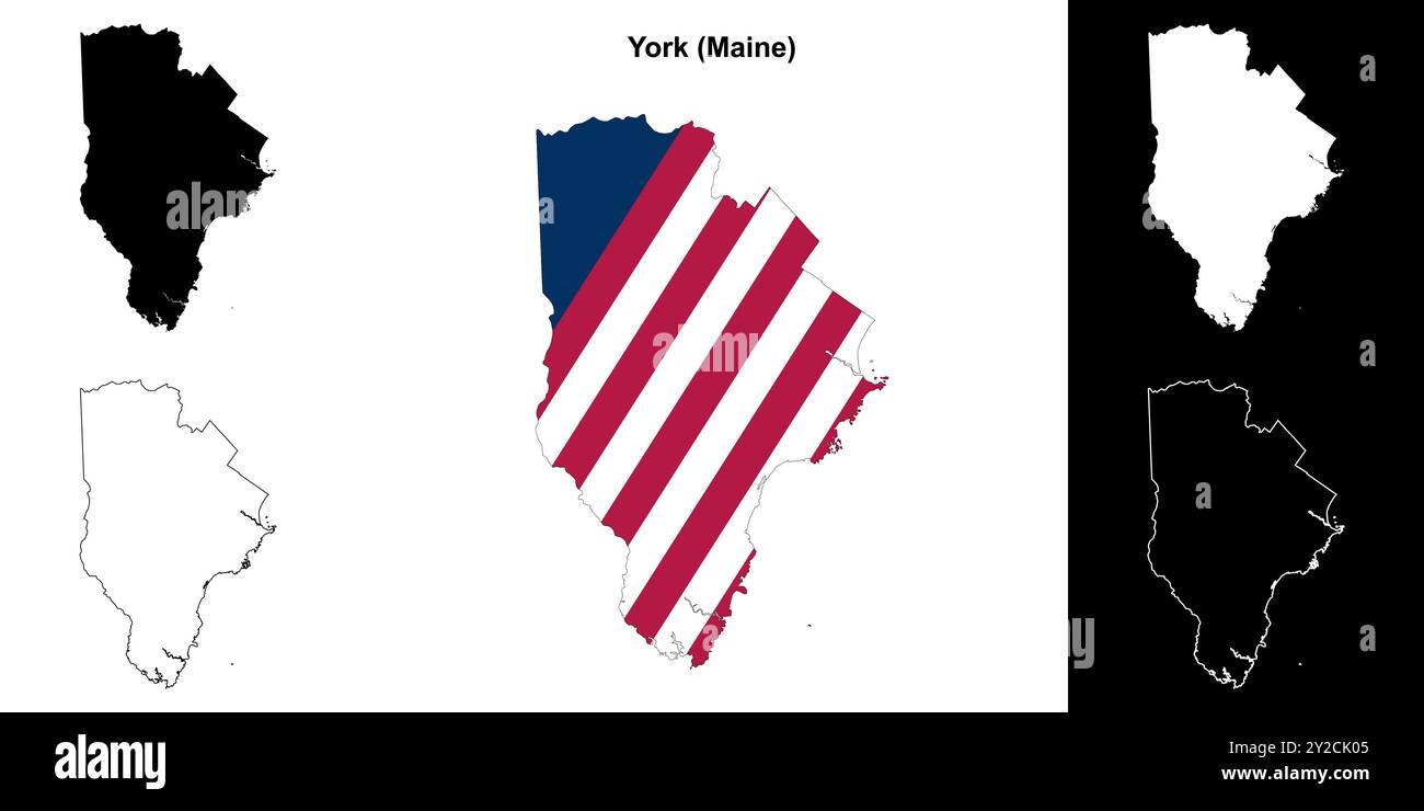 York County (Maine) outline map set Stock Vector Image & Art - Alamy