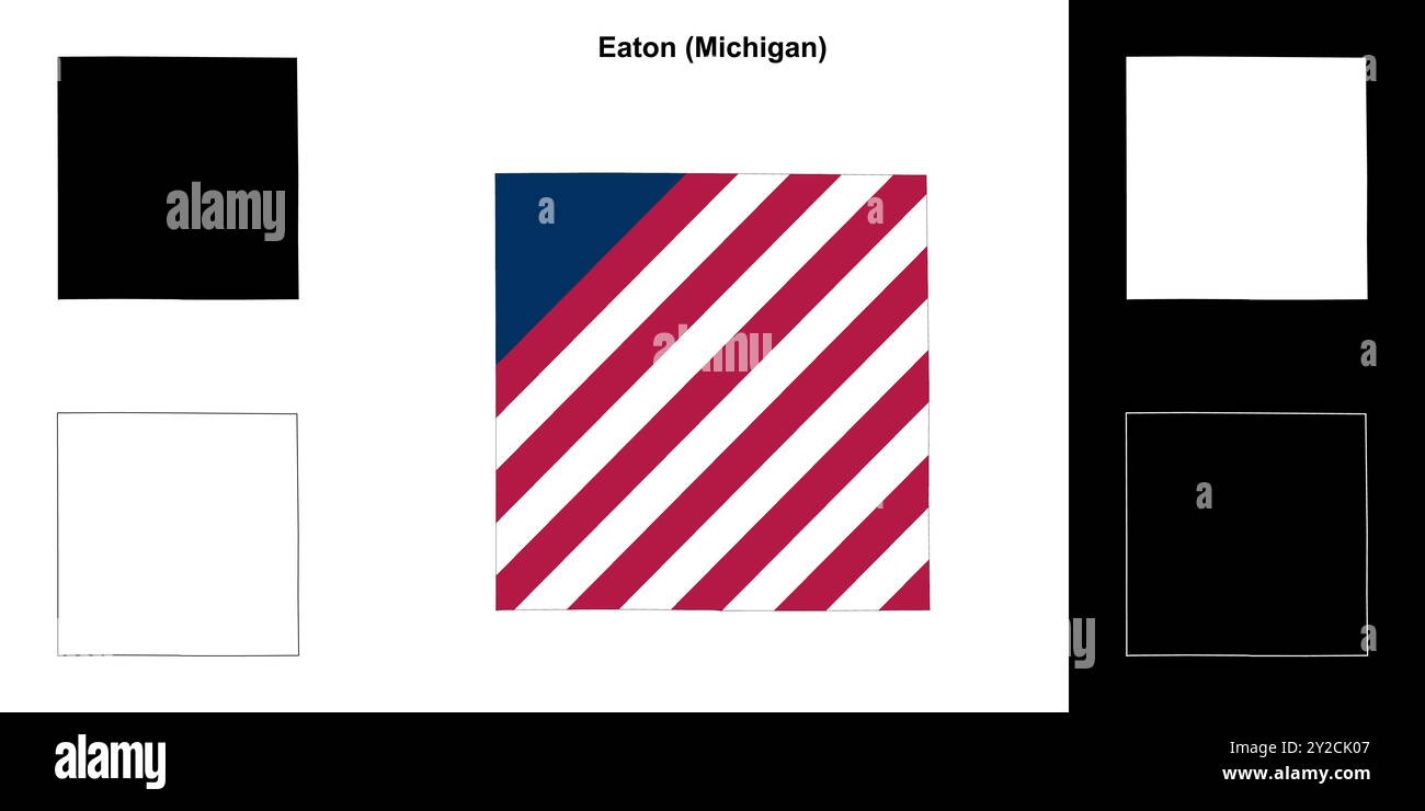 Eaton County (Michigan) outline map set Stock Vector Image & Art - Alamy