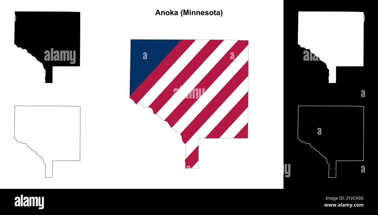 Anoka outline map hi-res stock photography and images - Alamy