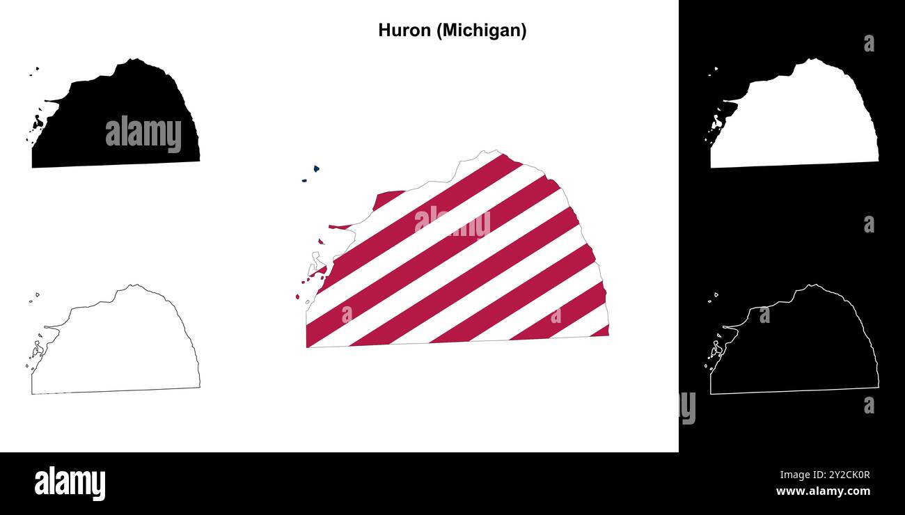 Huron county map hi-res stock photography and images - Alamy