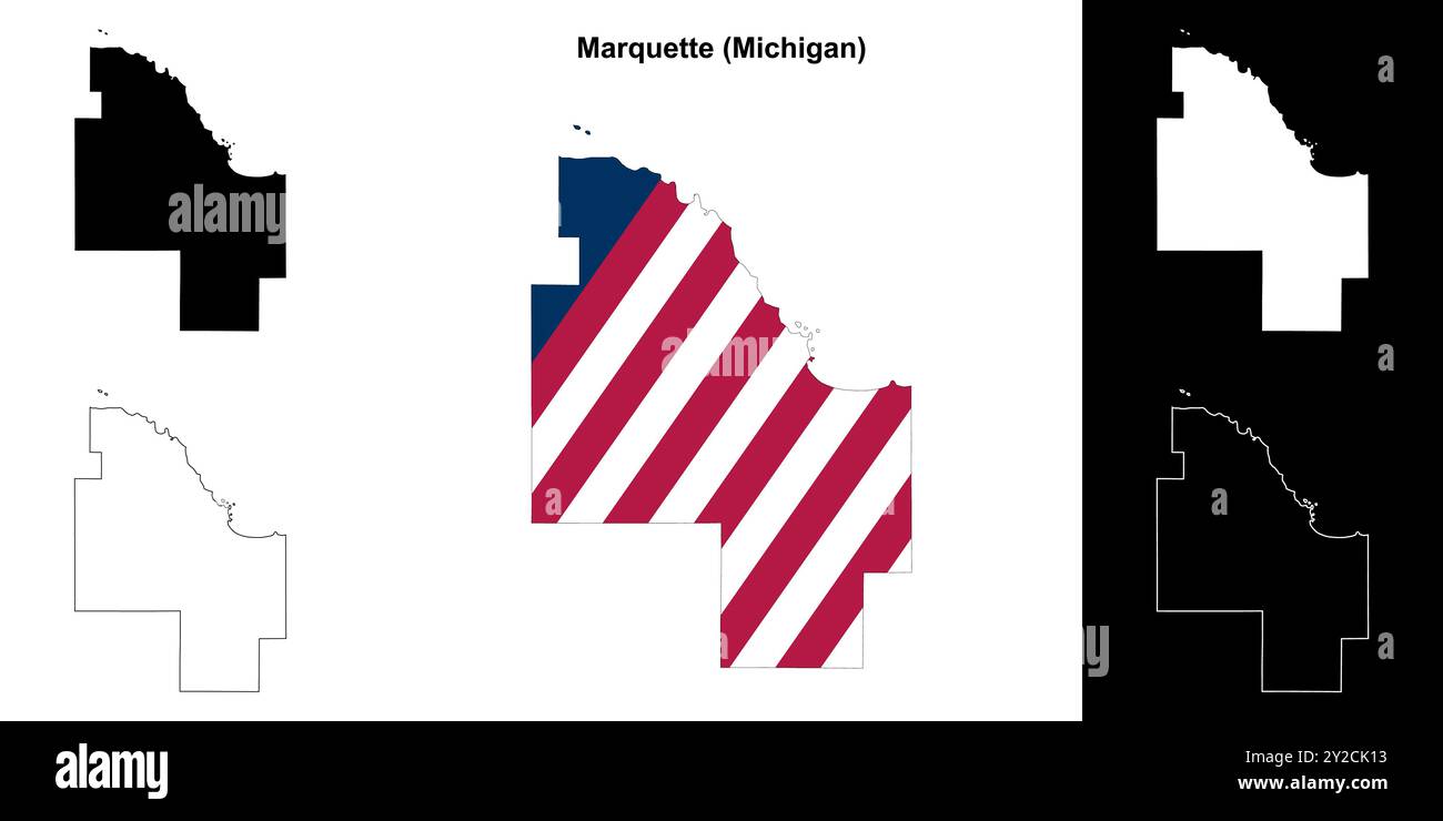 Marquette county map hi-res stock photography and images - Alamy