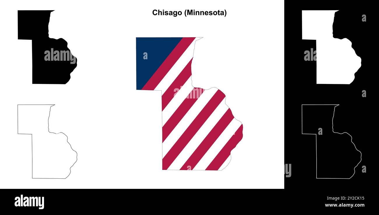 Chisago outline map hi-res stock photography and images - Alamy