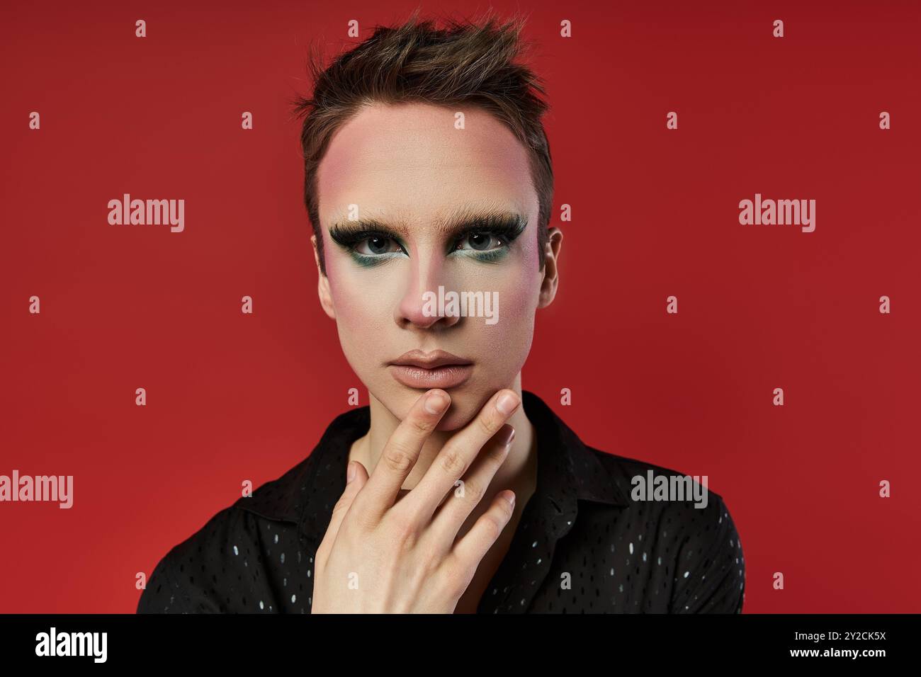 A vibrant drag artist expresses creativity through bold styling and ...