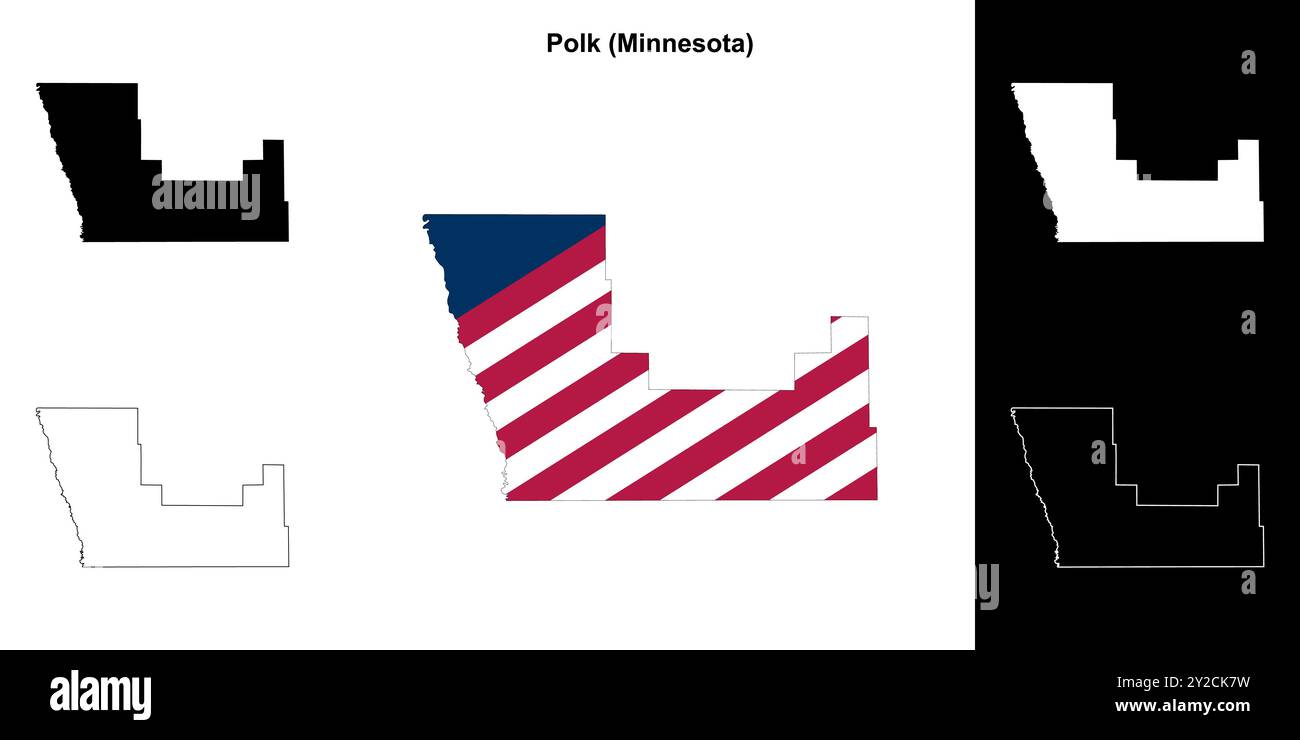 Polk County (Minnesota) outline map set Stock Vector Image & Art - Alamy