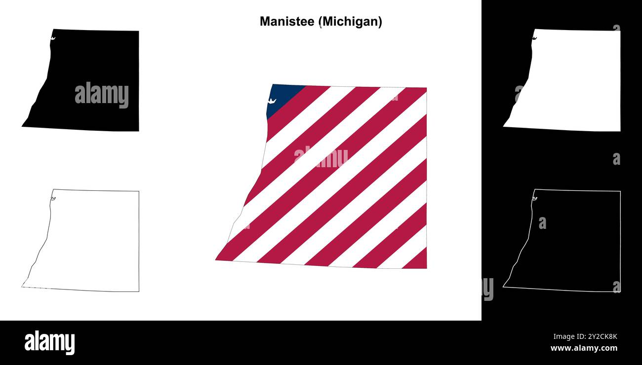 Manistee County (Michigan) outline map set Stock Vector Image & Art - Alamy