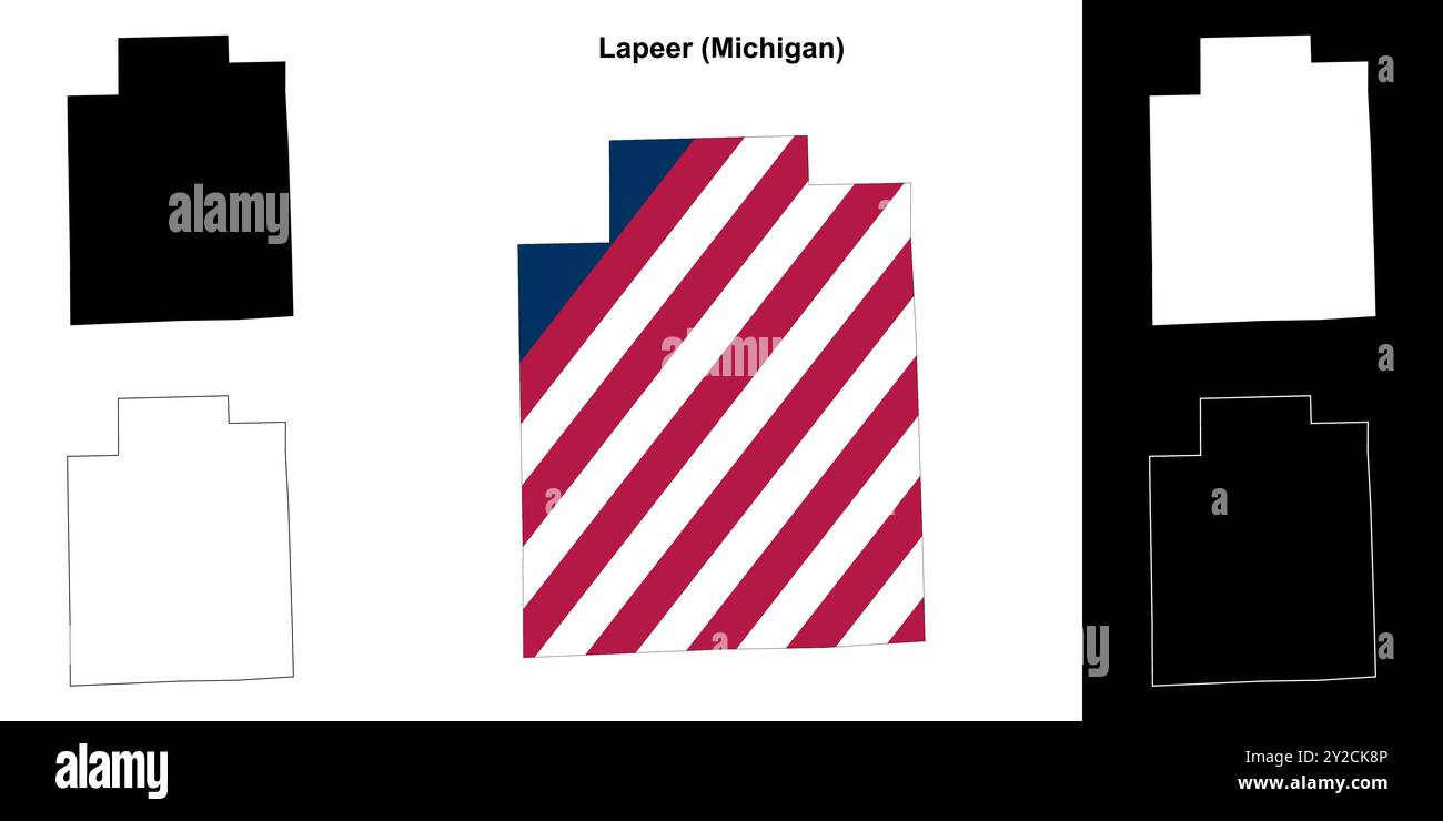 Lapeer County (Michigan) outline map set Stock Vector Image & Art - Alamy