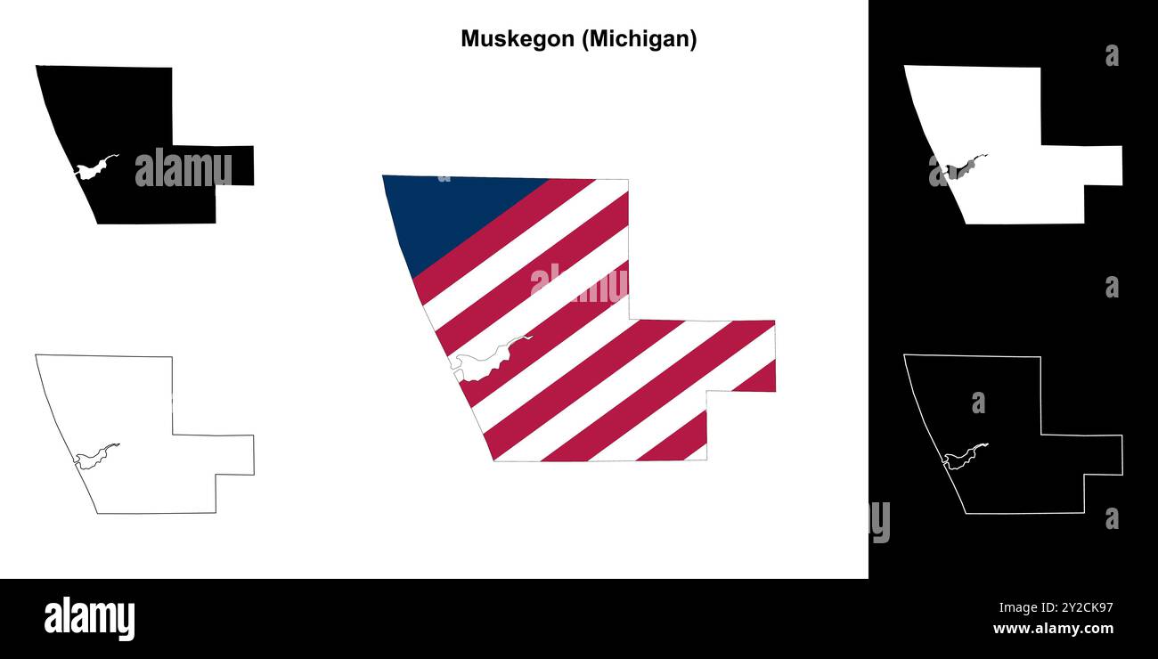Muskegon county map vector vectors hi-res stock photography and images ...