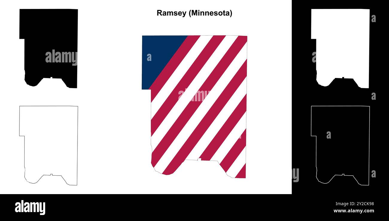 Ramsey County (Minnesota) outline map set Stock Vector Image & Art - Alamy