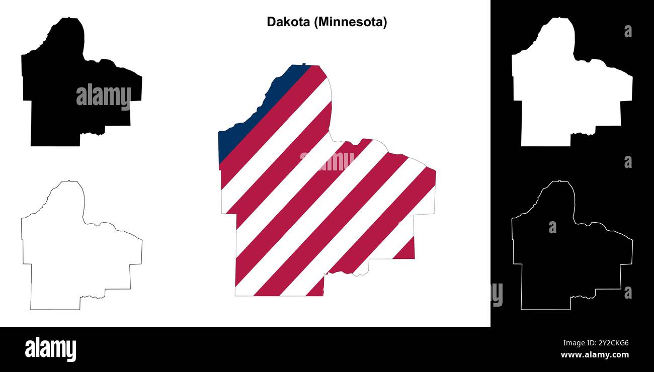 Dakota County (Minnesota) outline map set Stock Vector Image & Art - Alamy