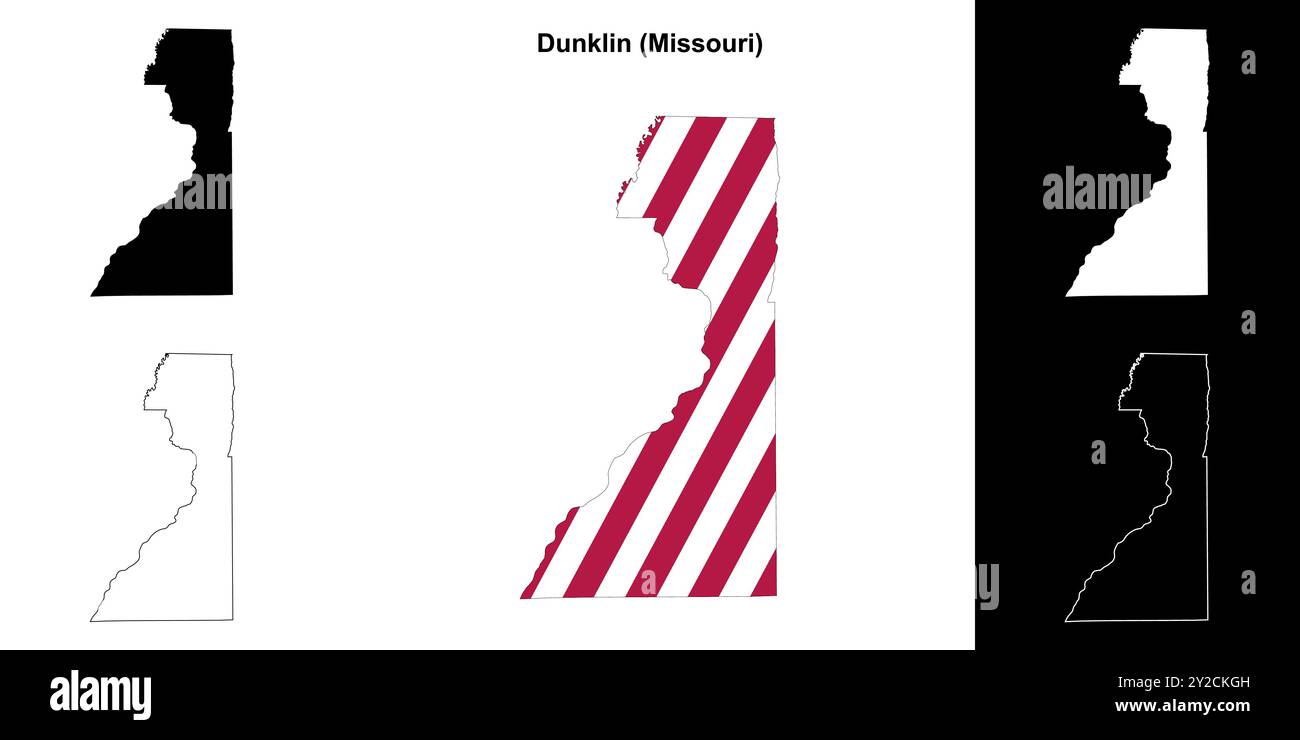 Dunklin outline map hi-res stock photography and images - Alamy