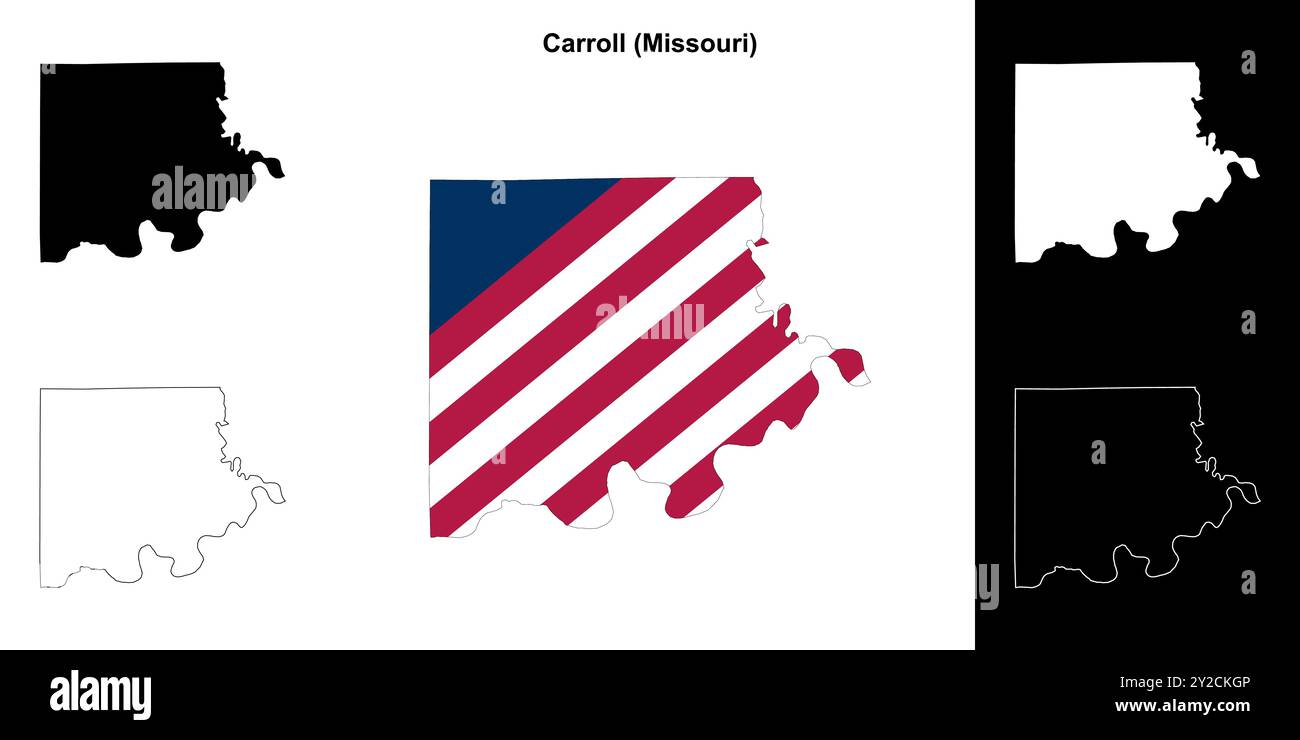 Carroll County (Missouri) outline map set Stock Vector Image & Art - Alamy