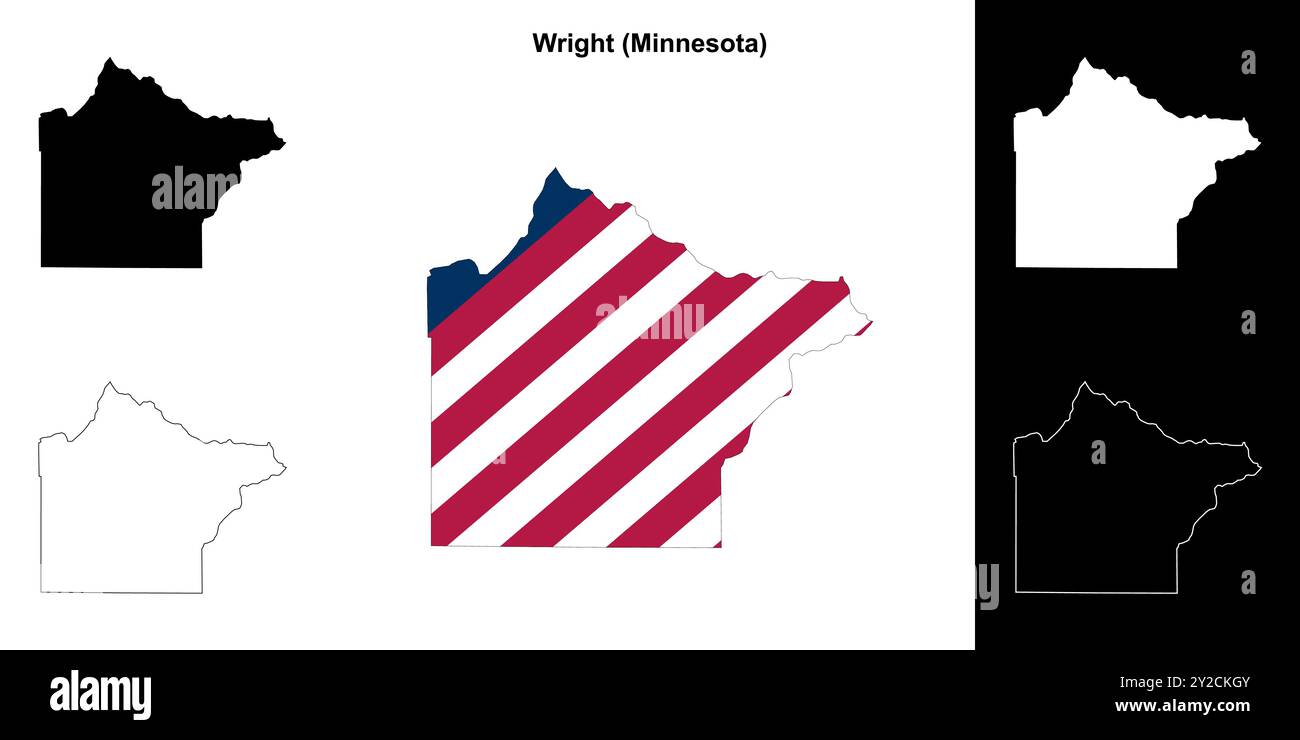 Wright County (Minnesota) outline map set Stock Vector Image & Art - Alamy