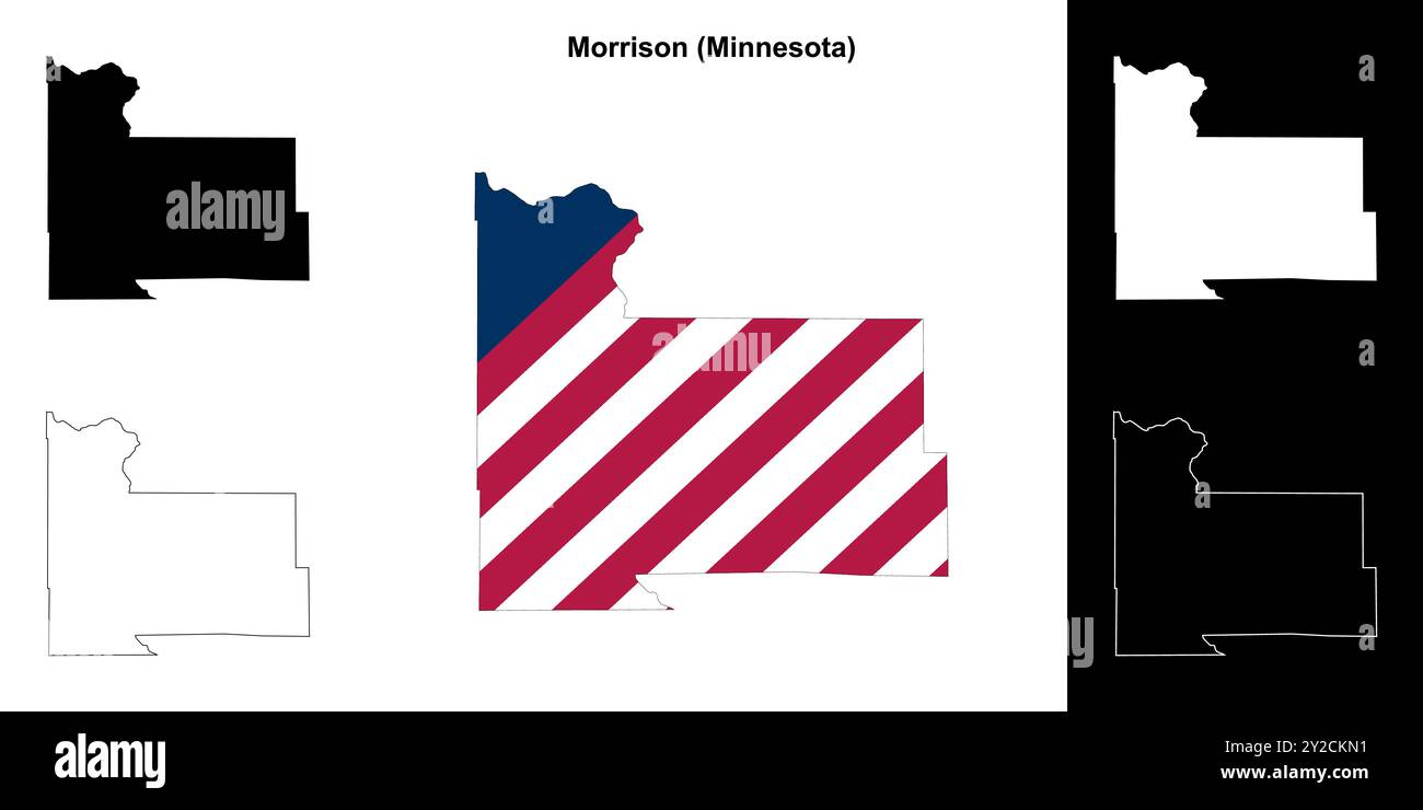Morrison County (Minnesota) outline map set Stock Vector Image & Art ...