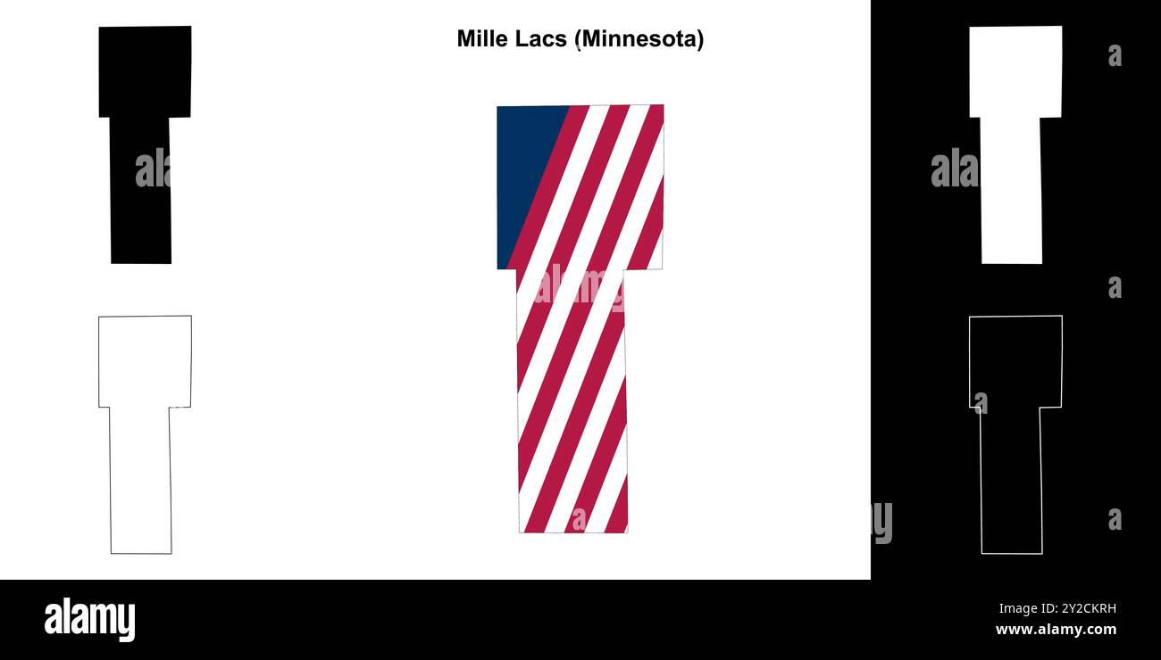 Mille Lacs County (Minnesota) outline map set Stock Vector Image & Art ...