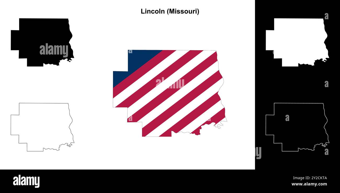 Lincoln County (Missouri) outline map set Stock Vector Image & Art - Alamy