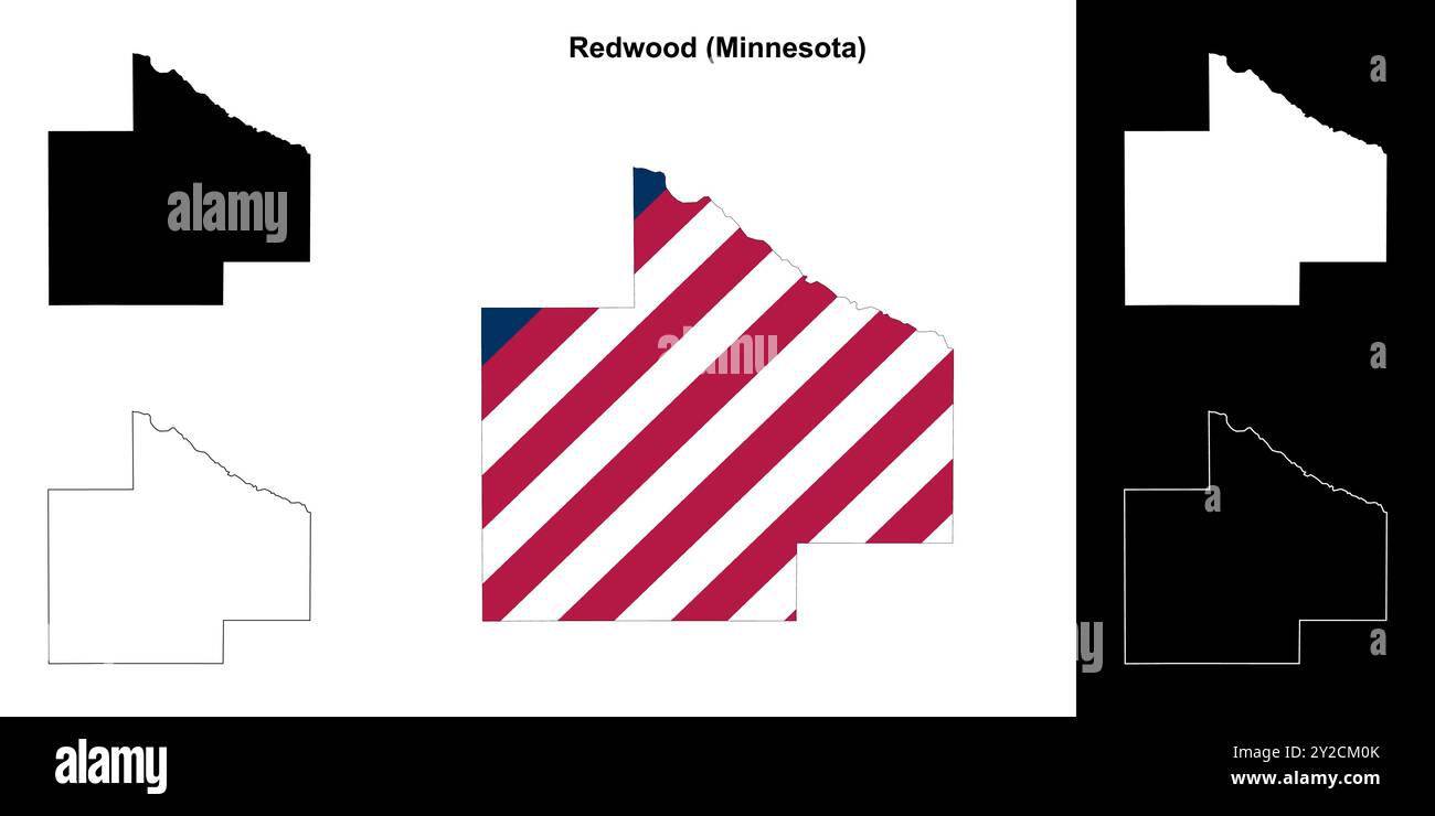 Redwood County (Minnesota) outline map set Stock Vector Image & Art - Alamy