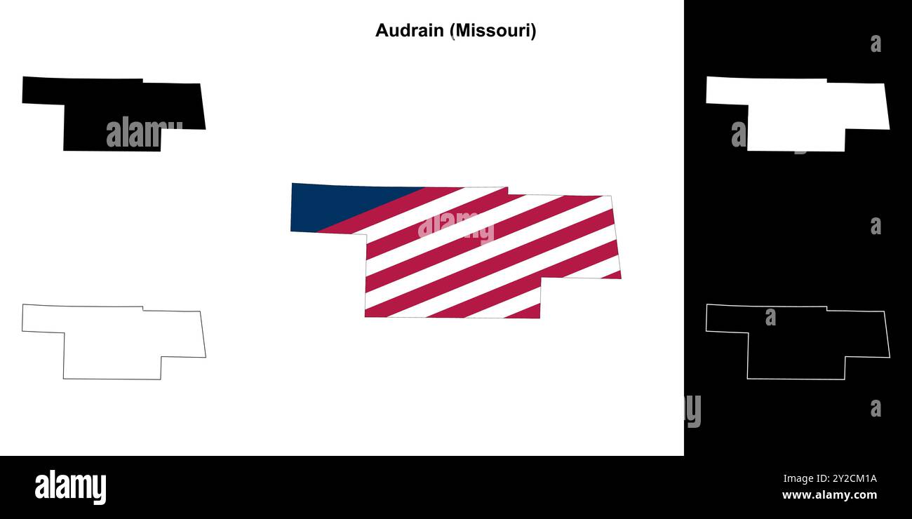 Audrain outline map hi-res stock photography and images - Alamy