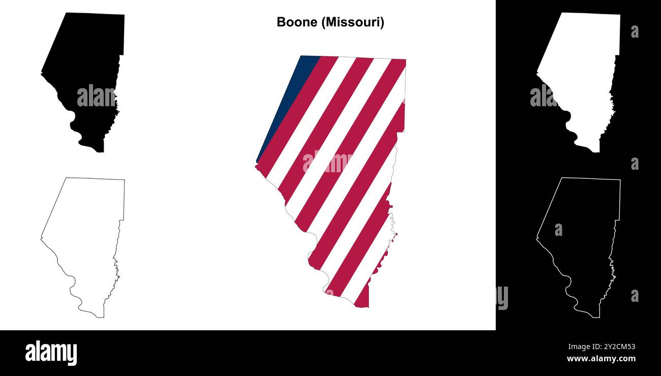 Boone County (Missouri) outline map set Stock Vector Image & Art - Alamy