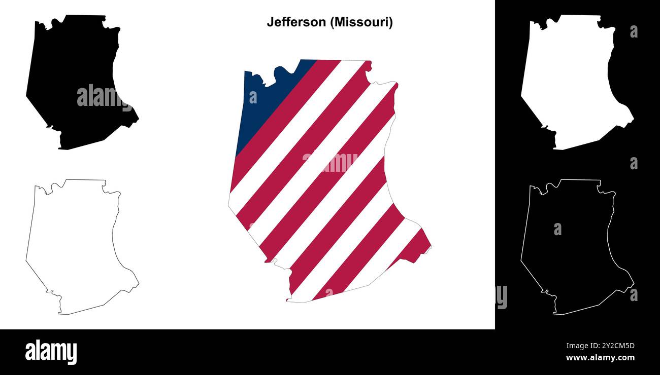 Jefferson County (Missouri) outline map set Stock Vector Image & Art ...