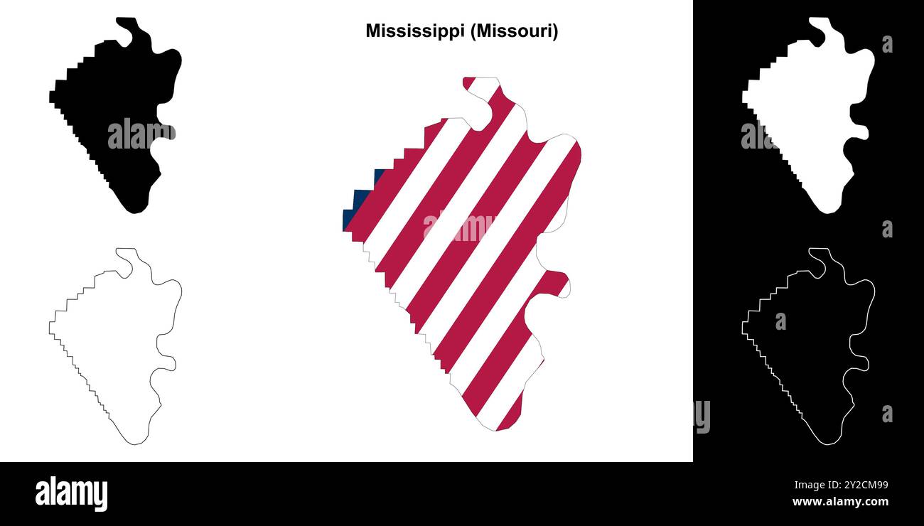 Mississippi County (Missouri) outline map set Stock Vector Image & Art ...
