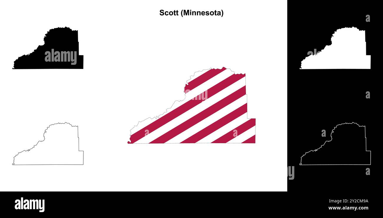 Scott County (Minnesota) outline map set Stock Vector Image & Art - Alamy