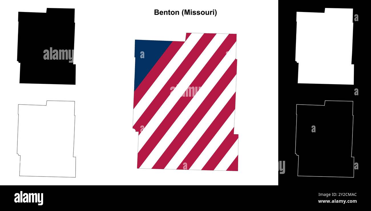 Benton County (Missouri) outline map set Stock Vector Image & Art - Alamy