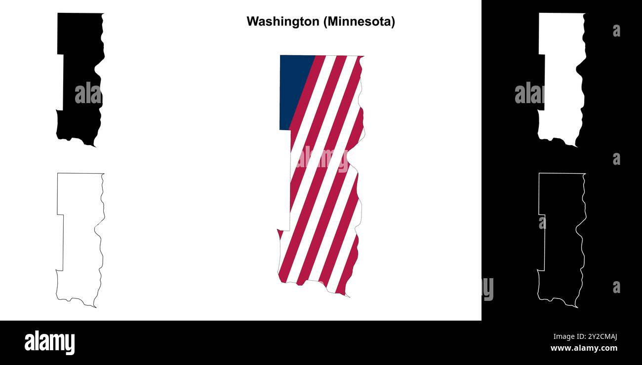 Washington County (Minnesota) outline map set Stock Vector Image & Art ...