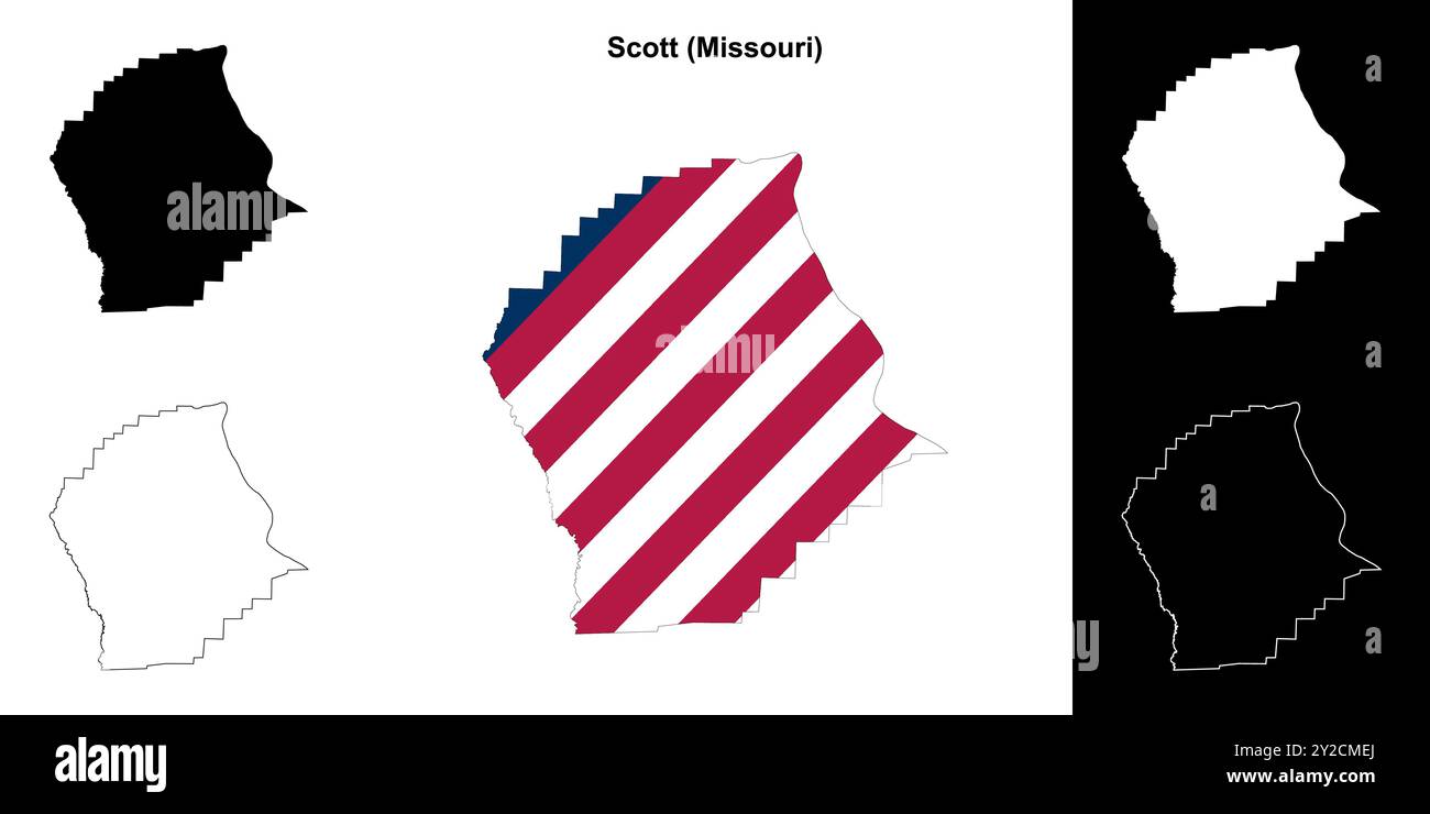 Scott County (Missouri) outline map set Stock Vector Image & Art - Alamy