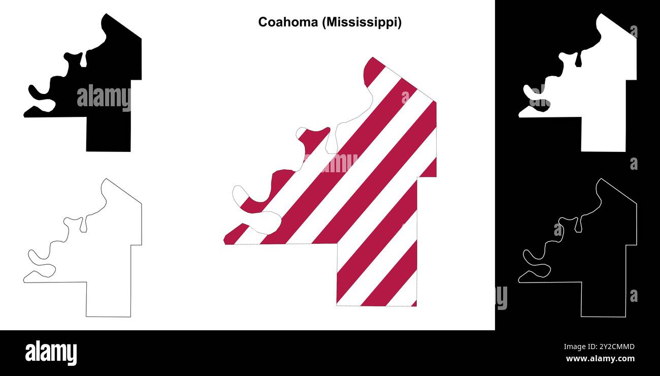 Coahoma County (Mississippi) outline map set Stock Vector Image & Art - Alamy