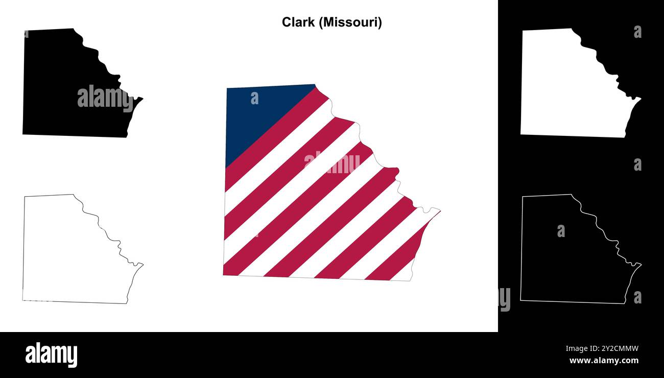 Clark County (Missouri) outline map set Stock Vector Image & Art - Alamy
