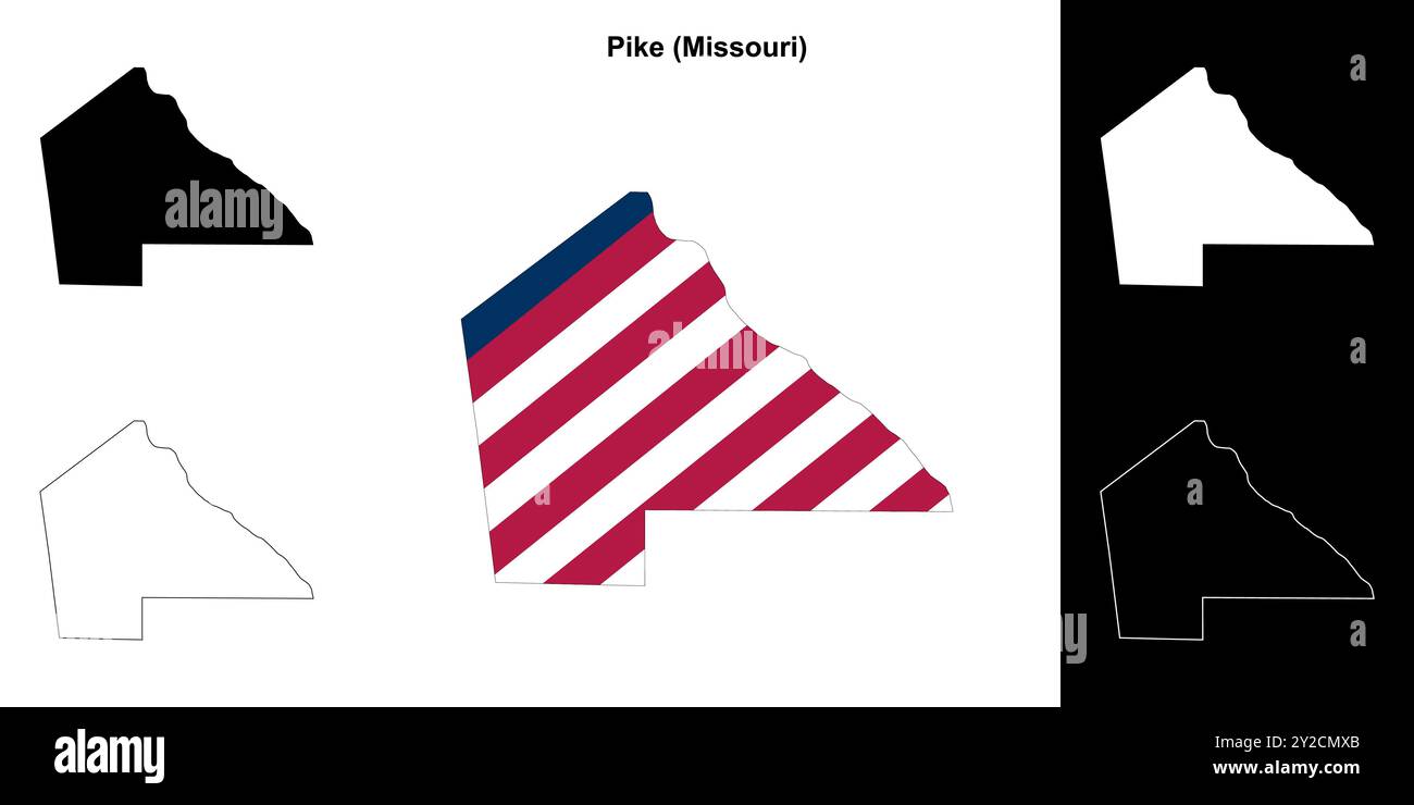 Pike County (Missouri) outline map set Stock Vector Image & Art - Alamy