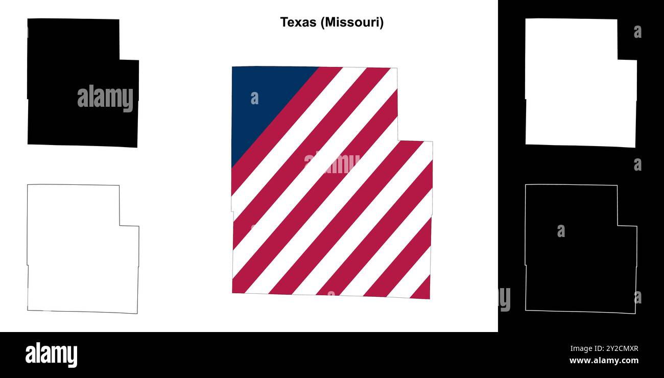 Texas County (Missouri) outline map set Stock Vector Image & Art - Alamy