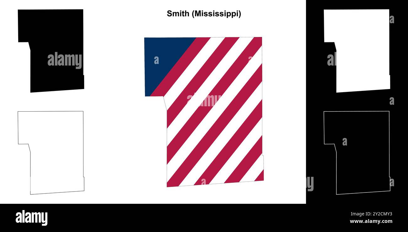 Smith County (Mississippi) outline map set Stock Vector Image & Art - Alamy