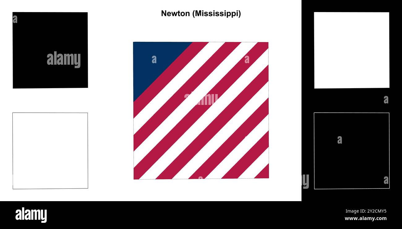 Newton County (Mississippi) outline map set Stock Vector Image & Art ...